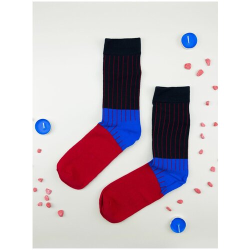 Носки 2beMan, размер 39-44, черный, синий, красный