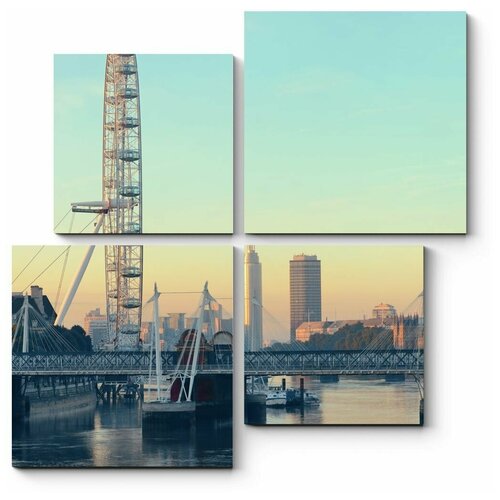 Модульная картина Чудесная панорама Лондона 130x130