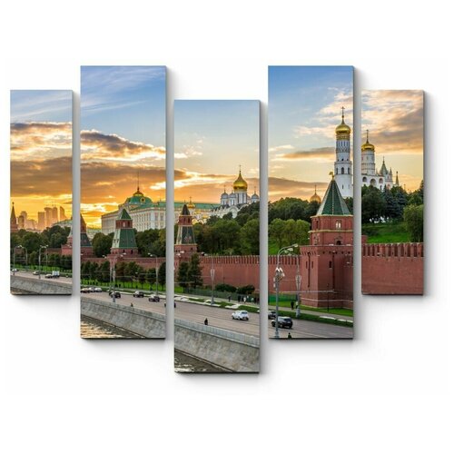 Модульная картина Закат в самом сердце Москвы 101x82