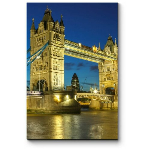 Модульная картина Мост через ночь, Лондон 80x120