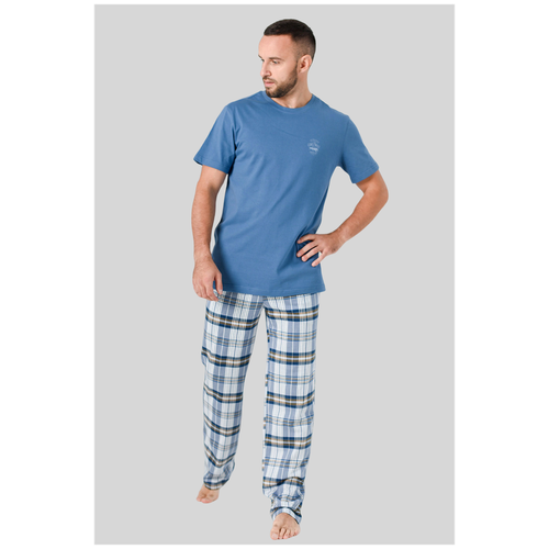 Пижама Оптима Трикотаж, размер 54, синий