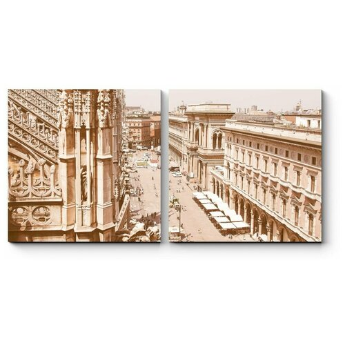 Модульная картина Винтажное фото Милана 130x65