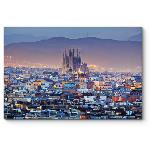 Модульная картина Величественная Барселона в сумерках 60x40