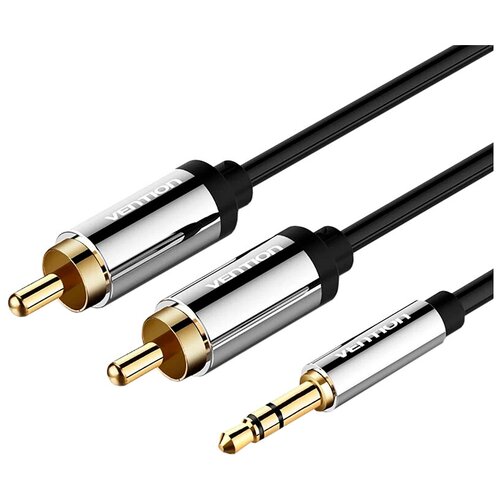 Кабель Vention аудио Jack 3,5 mm M/2RCA M - 1,5м Черный Кабель Vention 2RCA(m)/mini jack 3.5 mm(m) - 1.5 м (P550AC150-S)