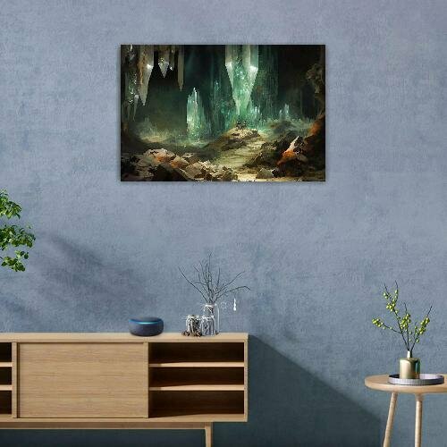 Картина на холсте 40x60 Альянс Лес "Пещера, кристаллы 4" на подрамнике / интерьер/ декор
