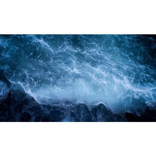 Картина на холсте 60x110 LinxOne "Море, прибой, волны, вид" интерьерная для дома / на стену / на кухню / с подрамником