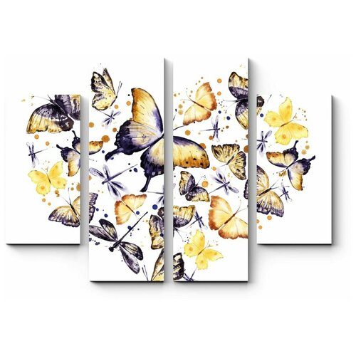 Модульная картина Винтажные бабочки 150x113