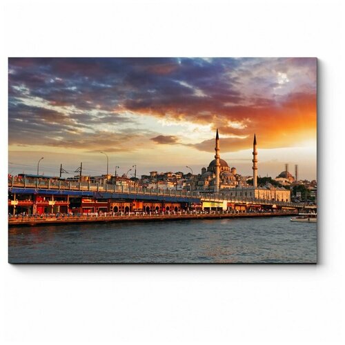 Модульная картина Захватывающий вид на закатный Стамбул 110x73