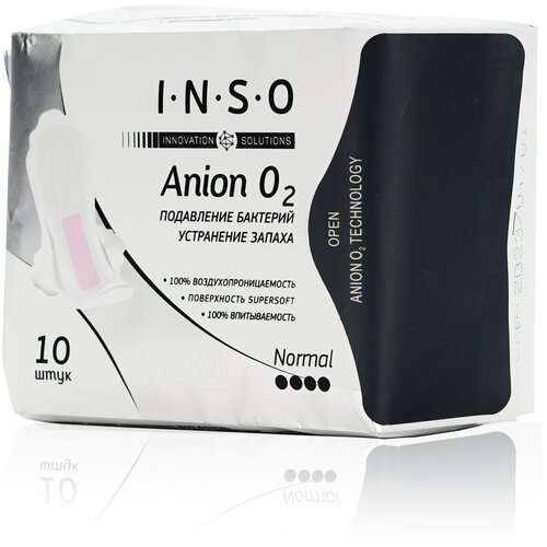 Inso прокладки Anion O2 Normal, 4 капли, 10 шт., белый