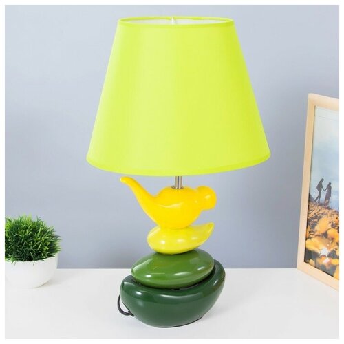 Настольная лампа "Птичка" Е14 40Вт желто-зеленый 28х28х47 см
