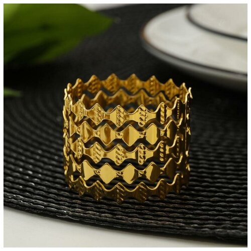 Кольцо для салфетки КНР Фера, 5х5х3,5 см, цвет золотой