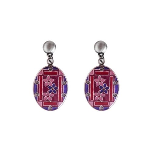 Серьги Clara Bijoux, эмаль, фиолетовый