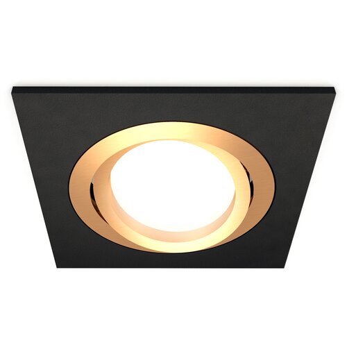 Встраиваемый поворотный светильник XC7632083 SBK/PYG черный песок/золото желтое полированное MR16 GU5.3 (C7632, N7004)