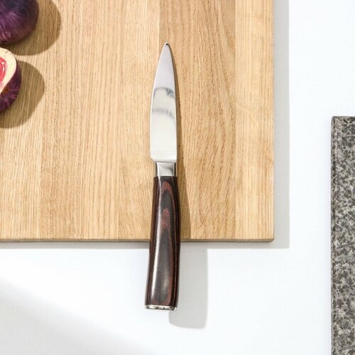 Нож кухонный КНР Veral, овощной, 8,5 см, дамасская сталь