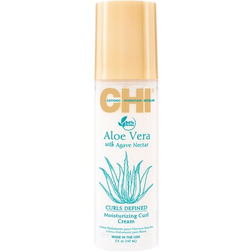 Крем увлажняющий для вьющихся волос Chi Aloe Vera With Agave Nectar Moisturizing Curl Cream, 147 мл