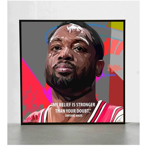 Картина постер Поп-арт Дуэйн Уэйд Баскетболист NBA