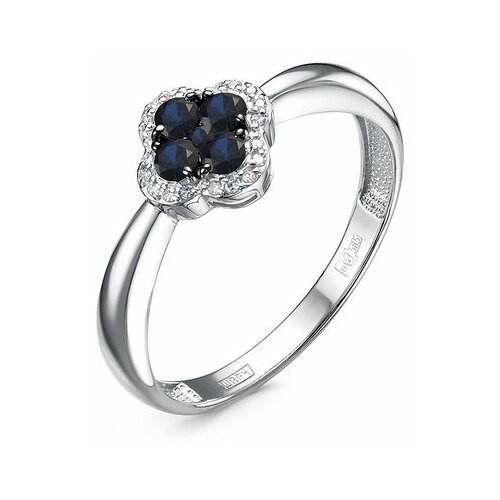 Кольцо Diamant online, белое золото, 585 проба, бриллиант, сапфир, размер 16.5