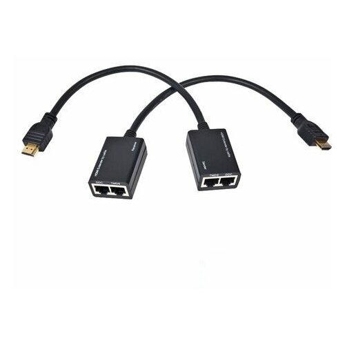 Кабель-удлинитель HDMI-2RJ45, 0,3 м, CABLEXPERT, для подключения устройств с HDMI ч/з RJ45, DEX-HDMI-01 511943