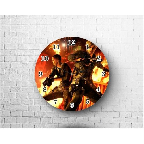 Часы настенные MIGOM круглой формы, диаметр 20 см, с принтом "Resident Evil, Резидент Эвил" - 12