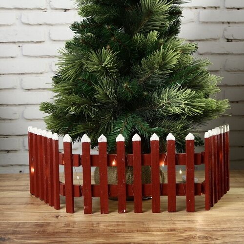Koopman Декоративный забор для елки Аргис 90*20 см красный, с подсветкой ACW004150