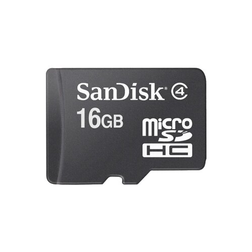 Карта памяти SanDisk microSDHC 16 ГБ Class 4, 1 шт., черный
