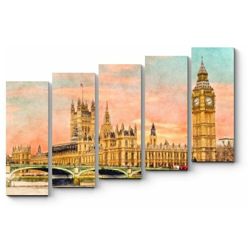 Модульная картина Закат над Лондоном100x70