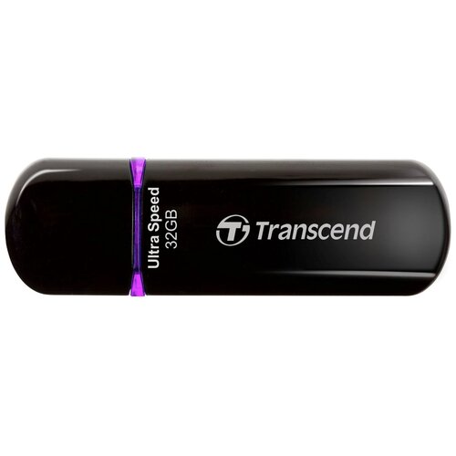 Флешка Transcend JetFlash 600 32 ГБ, 1 шт., черный/фиолетовый