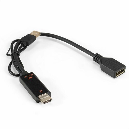Конвертер HDMI-DisplayPort ExeGate EX-A-HDMIM-DPFU2 (19M/U2AM+20F, с питанием USB2.0) EX294714RUS