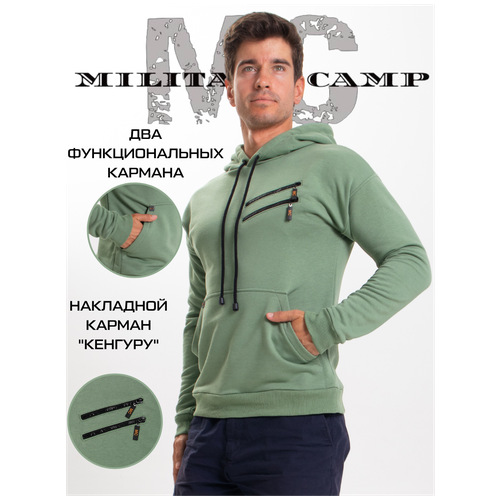 Худи MILITARY CAMP, размер M (48), зеленый