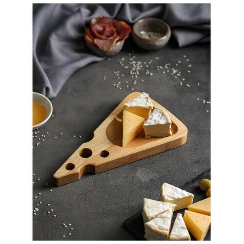 Доляна Доска для сыра Доляна «Для подачи», 24×15×1,8 см, массив берёзы