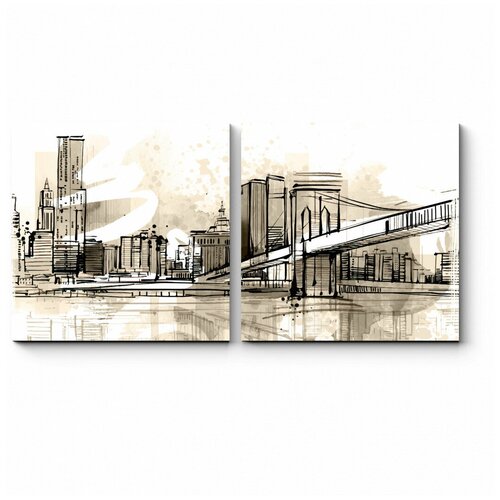 Модульная картина Винтажный мост 110x55