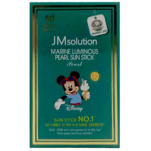 Jmsolution Солнцезащитный стик для лица и тела с морскими минералами SPF50+PA++++ / Marine Luminous Pearl Sun Stick Pearl Disney Mickey, 21 г