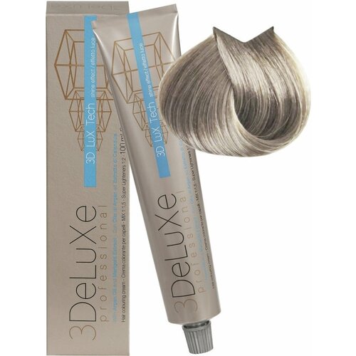 3Deluxe крем-краска для волос 3D Lux Tech, 10.1 платиновый блондин пепельный, 100 мл