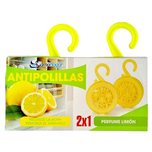 AMAHOGAR (Амахогар) Гелевый ароматизатор для шкафов и комодов с защитой от моли 2в1 "Лимон", 2 подвески (Испания)