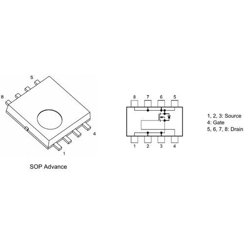 Микросхема TPCA8064-H N-Channel MOSFET 30V 20A SOP-ADVANCE