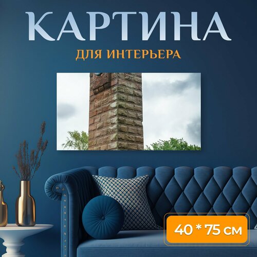 Картина на холсте "Хайке деревня, балтийское море, кенотаф" на подрамнике 75х40 см. для интерьера