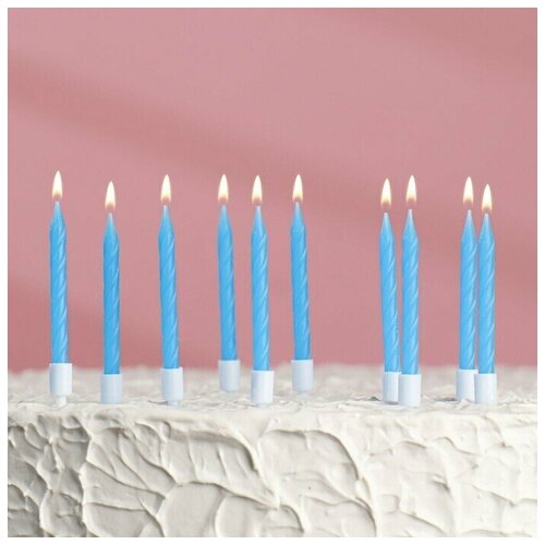 Страна Карнавалия Свечи для торта "Неон", 10 шт, синие 5 см