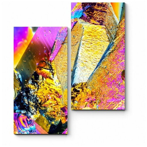 Модульная картина Неоновые кристаллы 70x88
