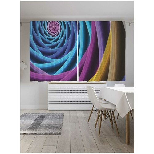 Классические шторы JoyArty "Спиральные краски", серия Oxford DeLux, 2 полотна 145x180 см