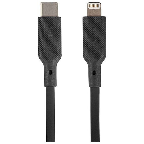 Кабель QUMO, MFI С94, USB Type-C - Lightning, 2.2A, 1м, Силикон, Черный 32994