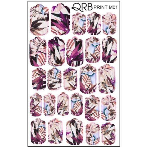 QRB\ Пленки для маникюра наклейки для ногтей номер М01