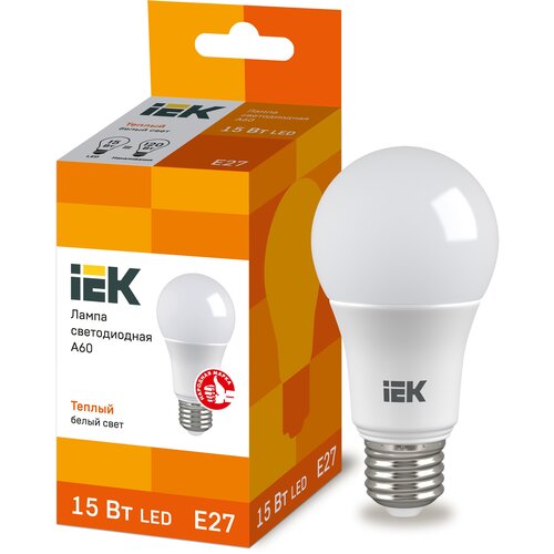 Лампочка светодиодная IEK 15 вт теплый свет (комплект 7 шт)