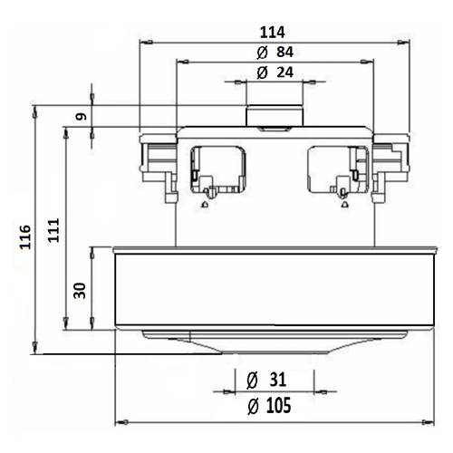 Двигатель для пылесосов Rolsen, 1600W (PN: ML22160B).