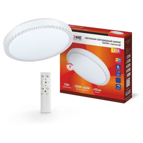 Светильник светодиодный COMFORT SAPHIR 55Вт 230В 3000-6500К 4400лм 400х100мм с пультом ДУ, IN HOME 4690612034850 (1 шт.)
