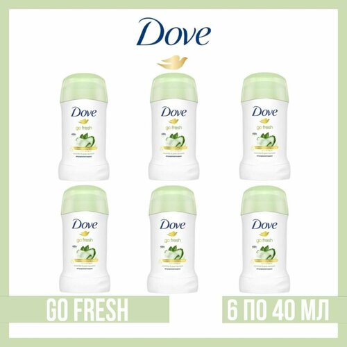 Комплект 6 шт. Антиперспирант-стик Dove Go Fresh Свежесть огурца и зеленого чая 6 шт. по 40 мл.