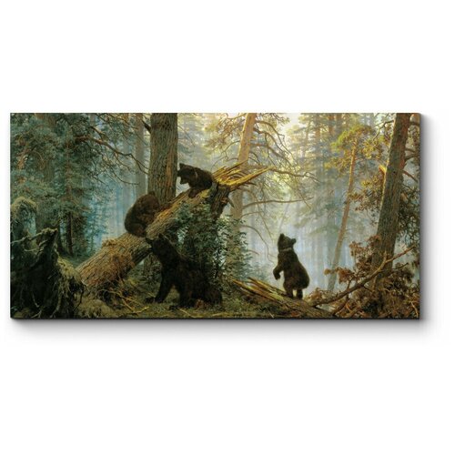 Модульная картина Утро в сосновом лесу, Иван Шишкин 100x50