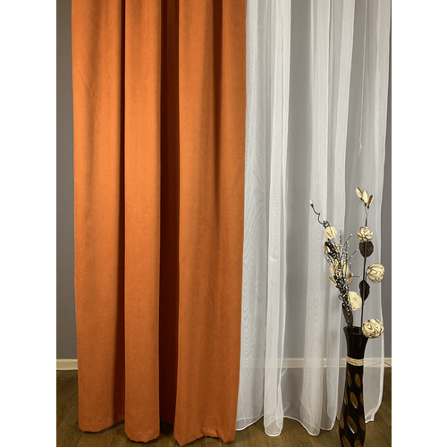 AMIR DECOR Комплект готовых интерьерных штор портьеры канвас классические цветные плотные ворсистые тяжелые шторы