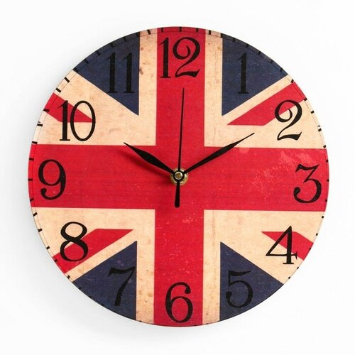 Соломон Часы настенные, серия: Интерьер, "Британский флаг", дискретный ход, d-23 см