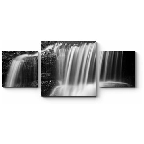 Модульная картина Монохромный водопад120x51