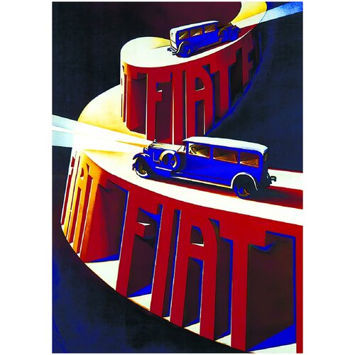Постер / Плакат / Картина FIAT 40х50 см в раме